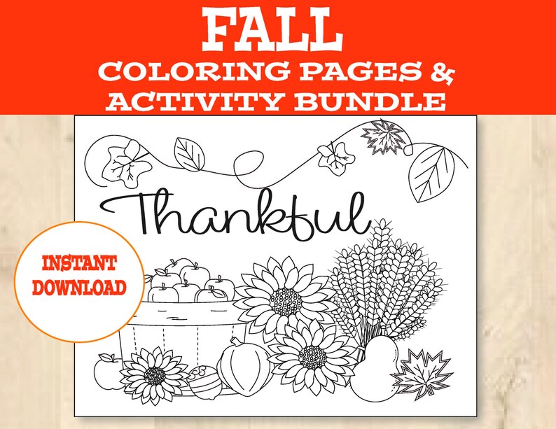 Thanksgiving Coloring Pages and Activities| Fall and Autumn Kids and ...