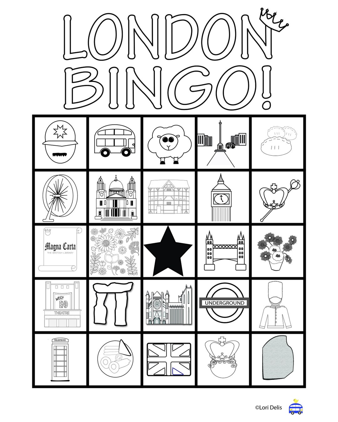 London Bingo!travel Games for Kids, Family Activities Instant Download ...