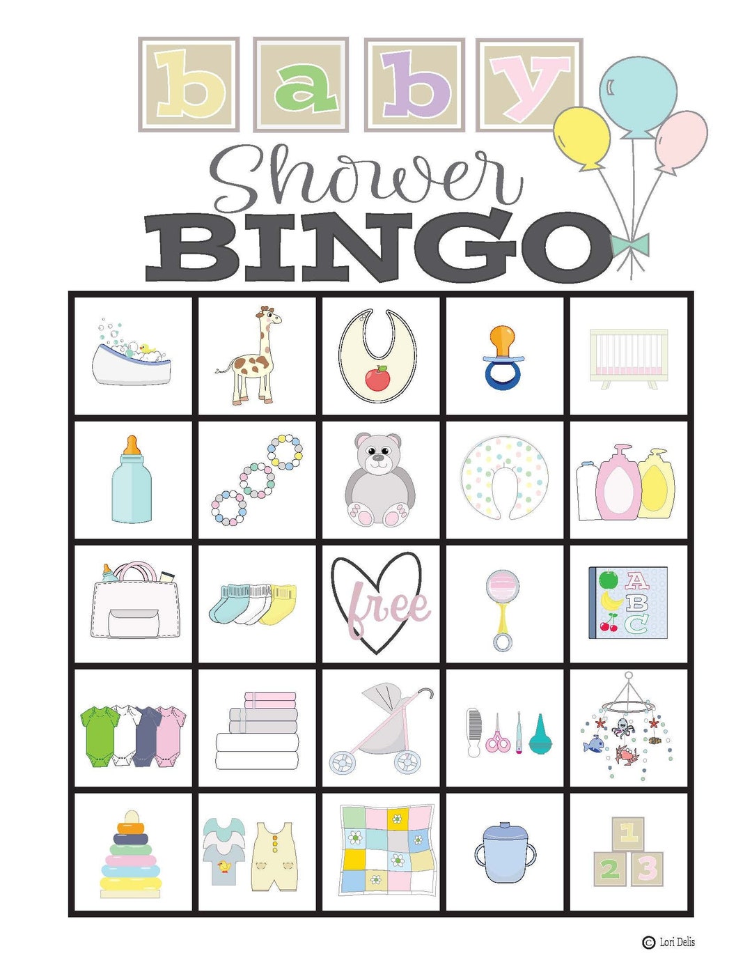 Baby Shower Bingo and Baby Shower Games| Digital Download for Baby ...