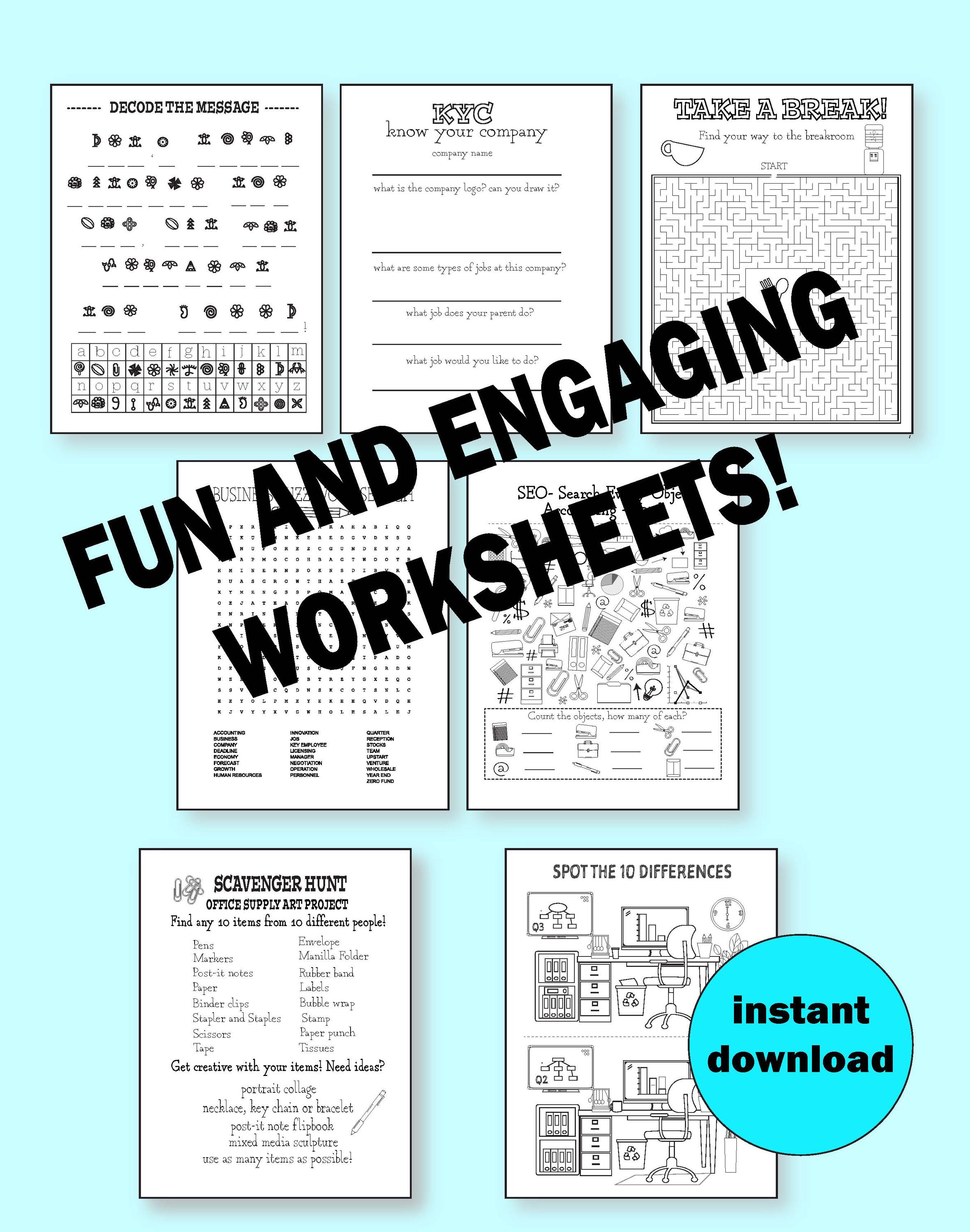 Bring Your Child to Work Day Activity Kit| Instant Download. BYKTWD ...