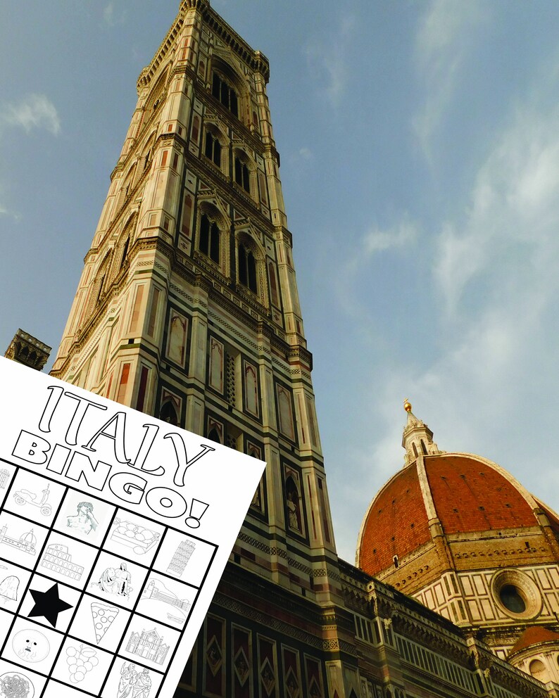 Italy Bingo! Bucket List, Scavenger Hunt, Travel Game, Europe Kids ...