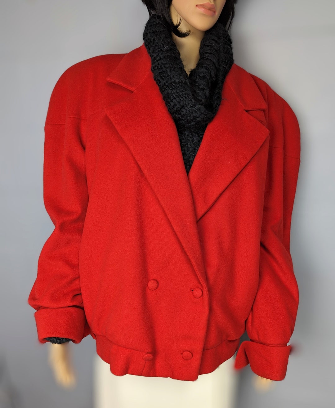 VERY 80s Red Big Shoulder Jacket. Designer Jonathan. Beautifully ...