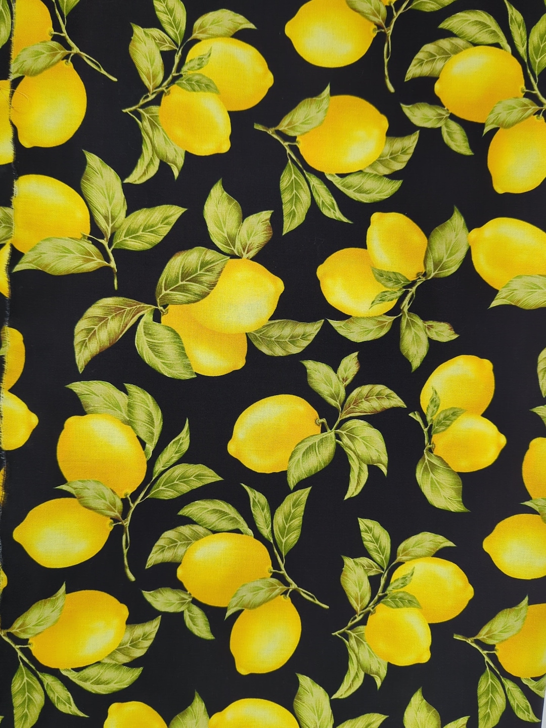 Lemon Fruit Fabric Lemons Branch Leaves Cotton Timeless Treasures C2321 ...