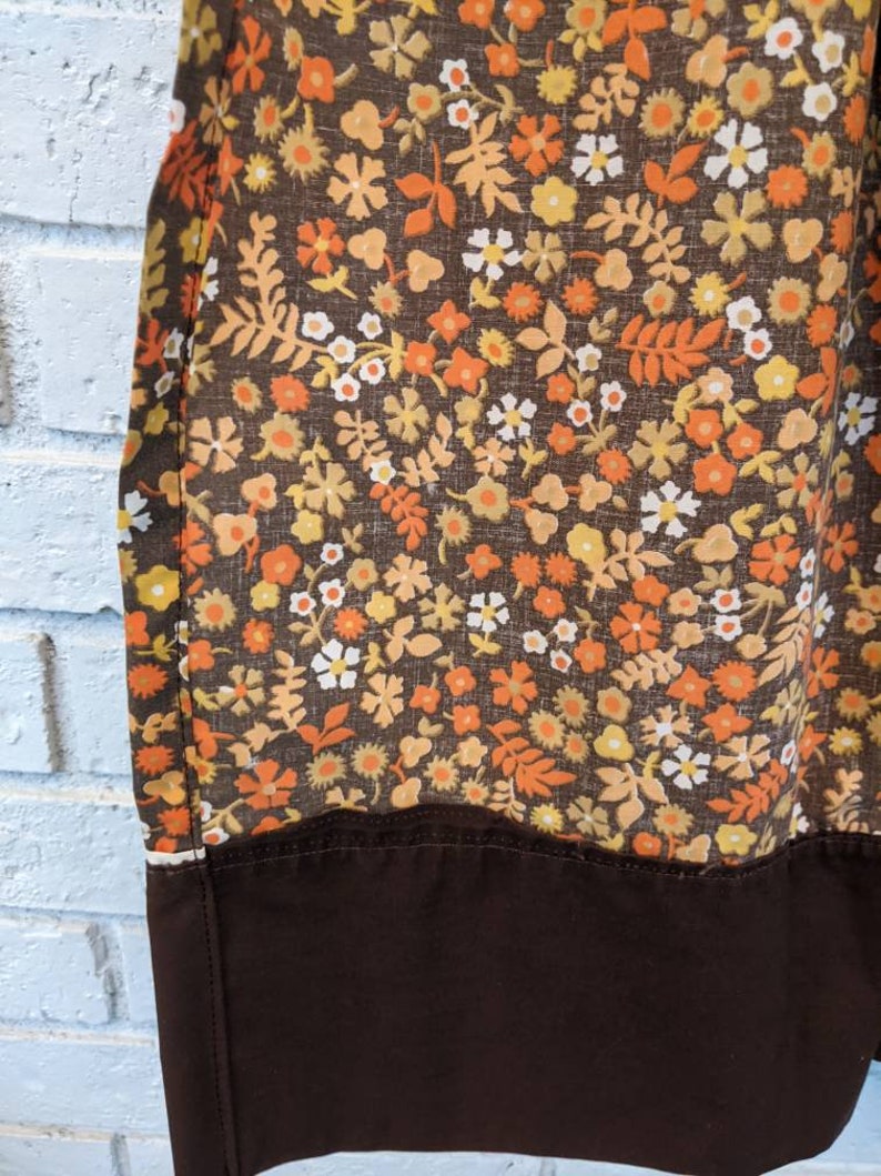 Upcycled Vintage Fabric Kitchen Apron 70s Earth Tones Floral - Etsy