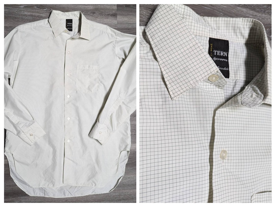 Vintage Tern Mens Shirt. Chappe by Consulate. 15 X 32 V Shape. White ...