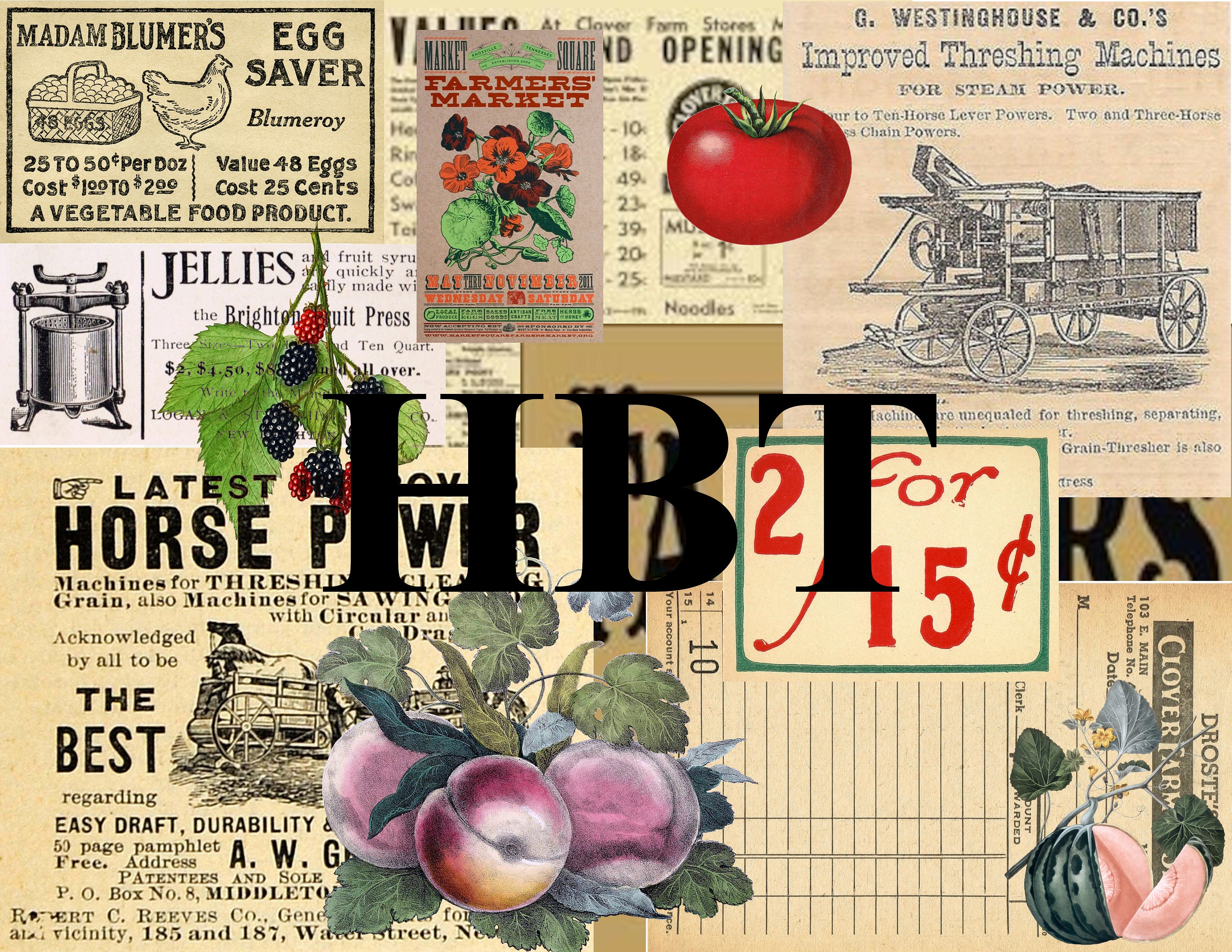 Farmers Market Digital Junk Journal Paper Kit | Etsy