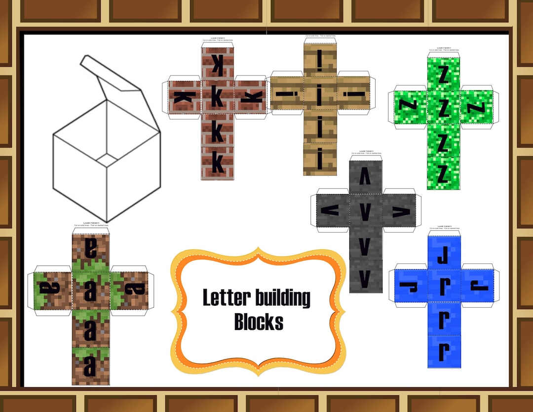 Print and Cut Building Block Letters Homeschool Learning - Etsy