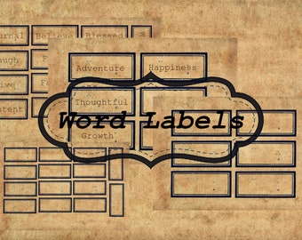 Digital Download Vintage Antique Typography Label Word Phrase Antique ...