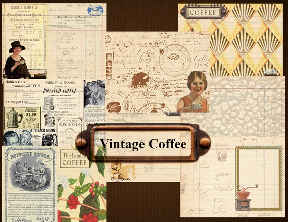 Vintage Coffee Digital Papers - Etsy