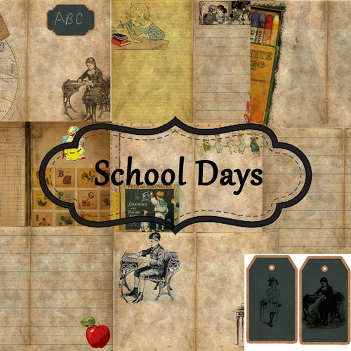 Retro School Days DIY Journal Digital Journal Kit Journal | Etsy