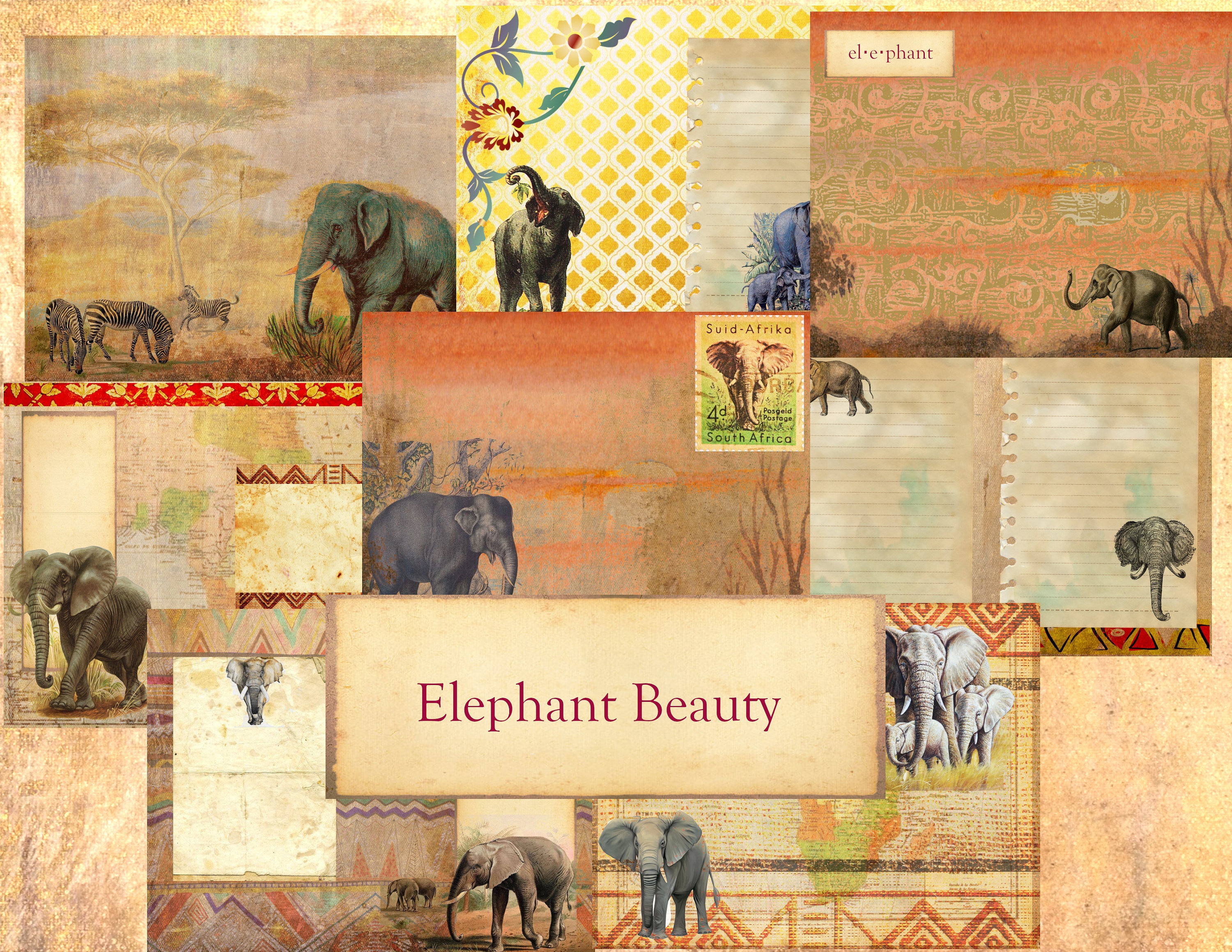 Elephant Beauty Junk Journal Dgital Kit - Etsy