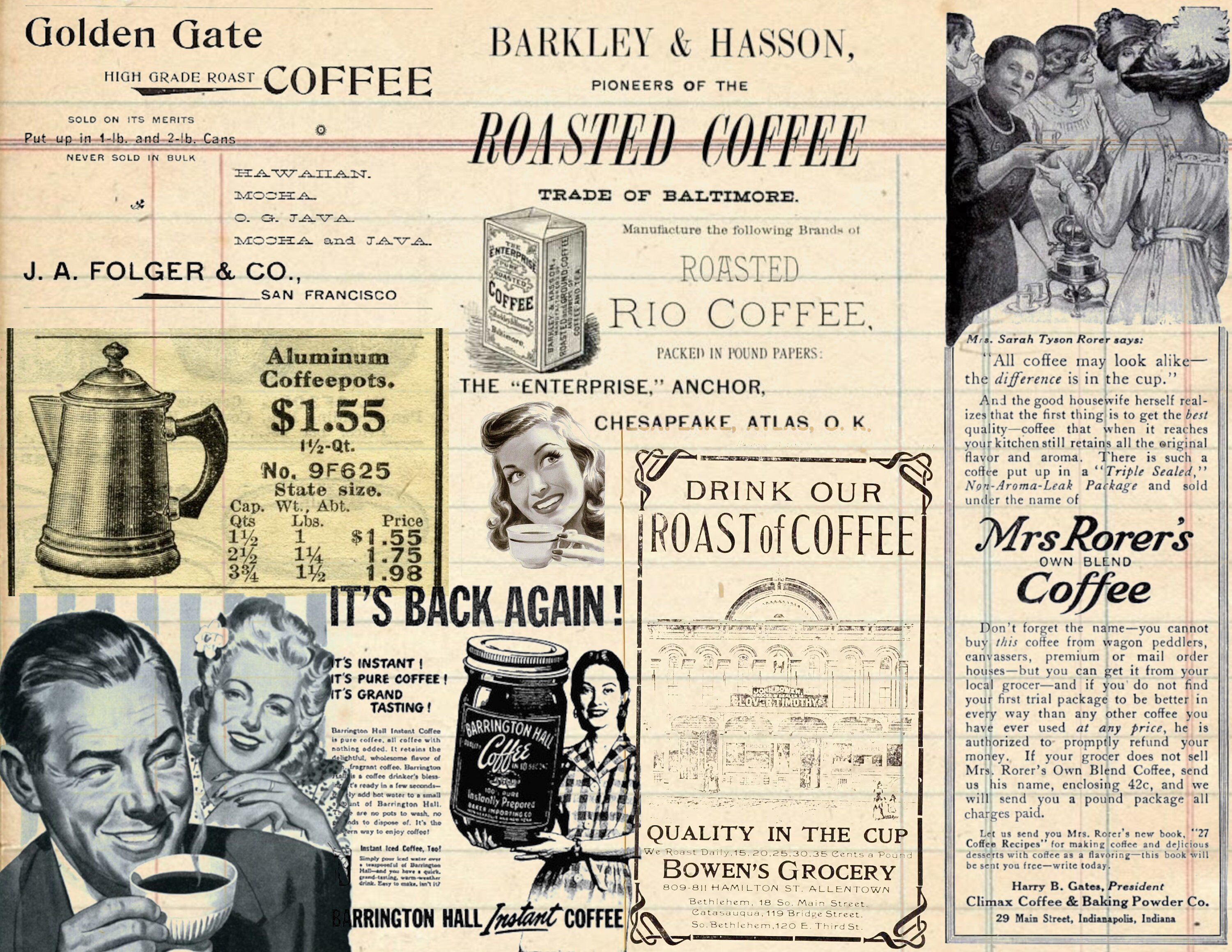 Vintage Coffee Digital Papers | Etsy
