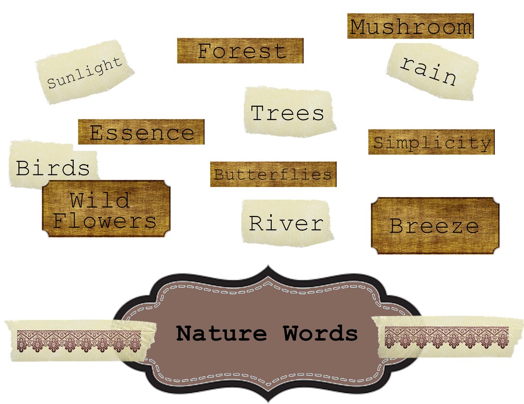 Nature Word Labels Digital - Etsy