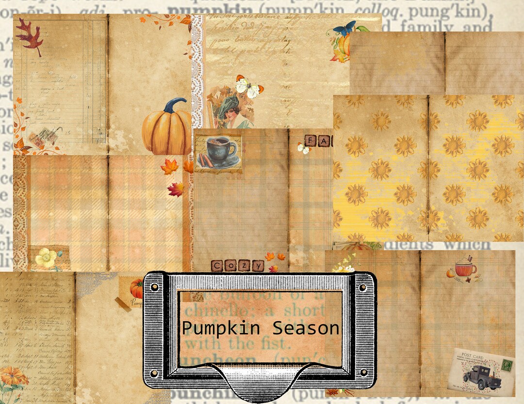Pumpkin Season Junk Journal Digital Paper Kit - Etsy