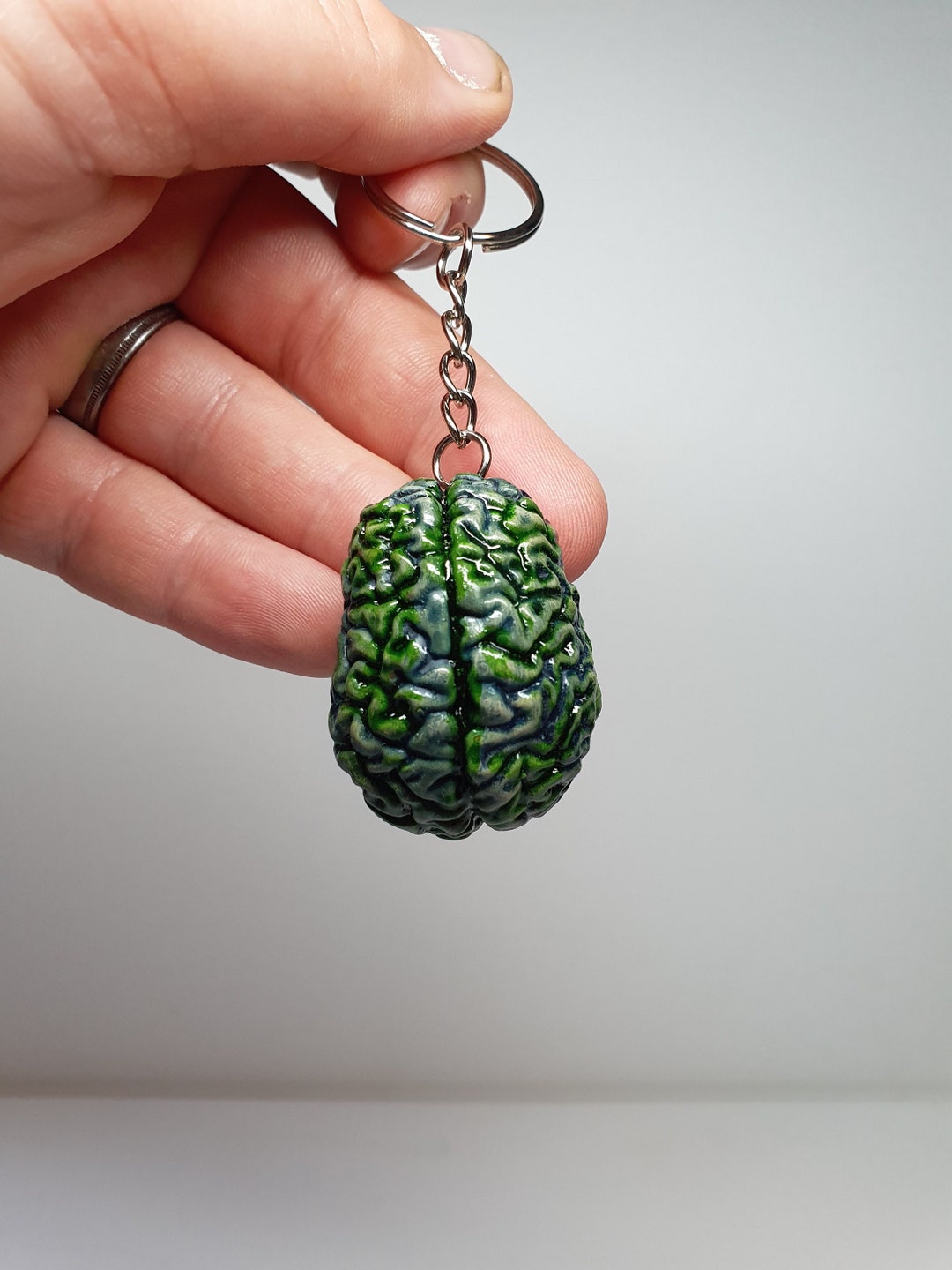 Zombie Brain Keychain, Brain Keyring. Gross Brain Gift Oddities ...