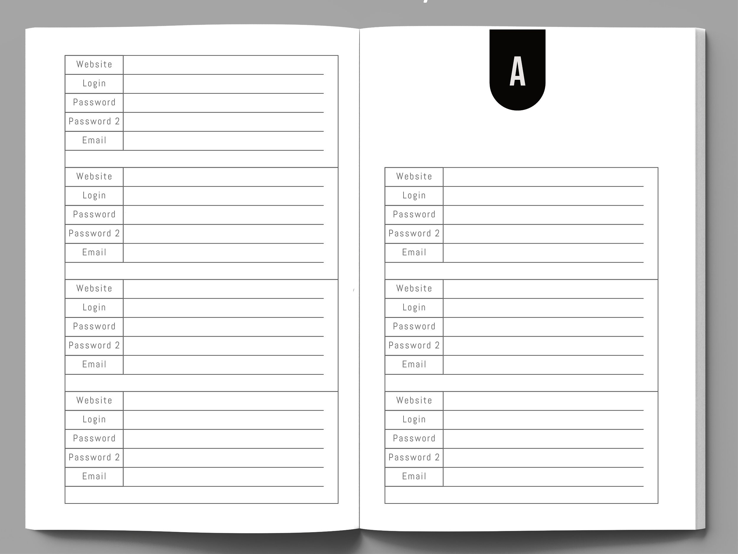 Kdp Password Notebook Interior Modern Style Password Logbook With