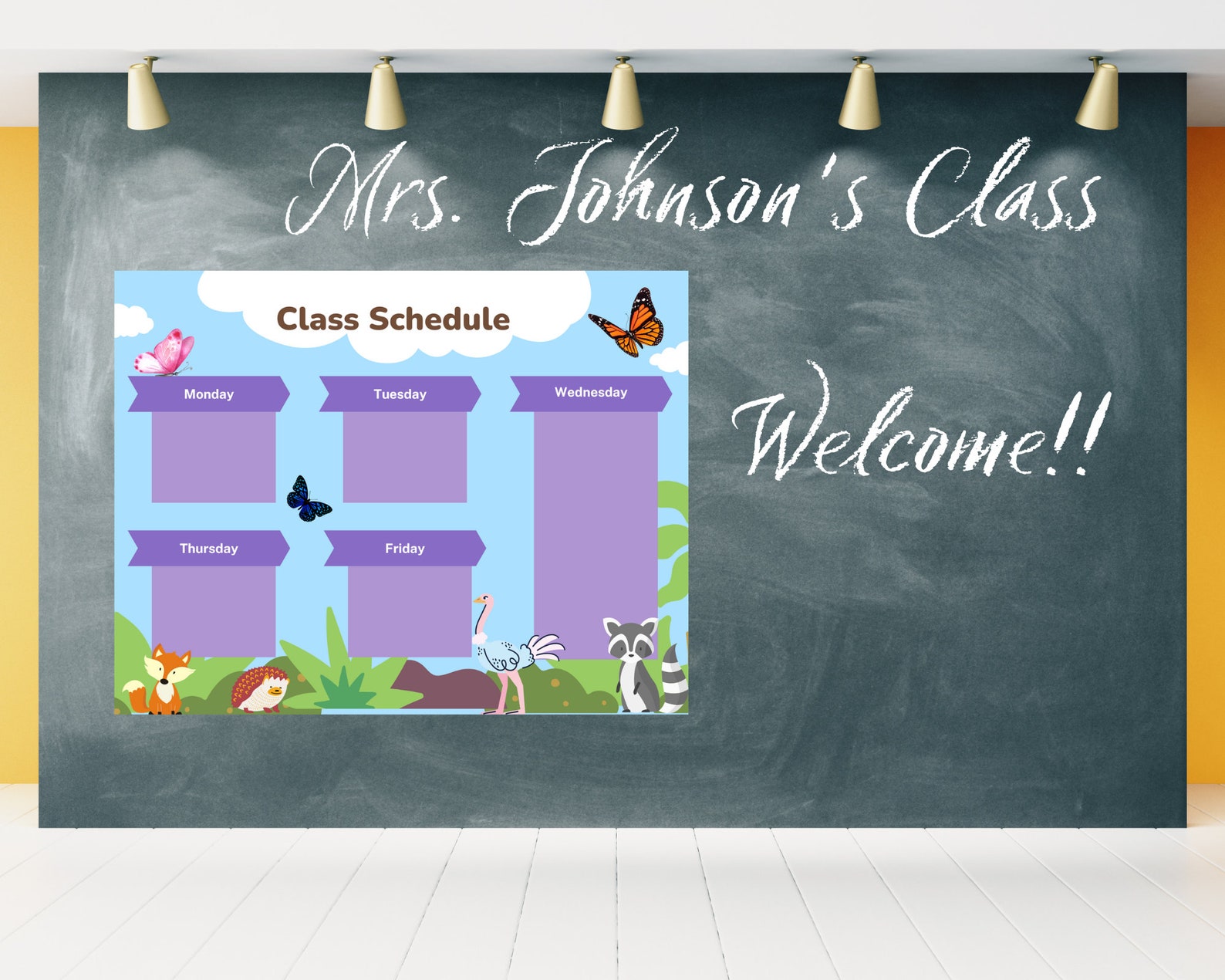 Printable Teachers Class Schedule Chart 11 X 8.5 PDF Download - Etsy