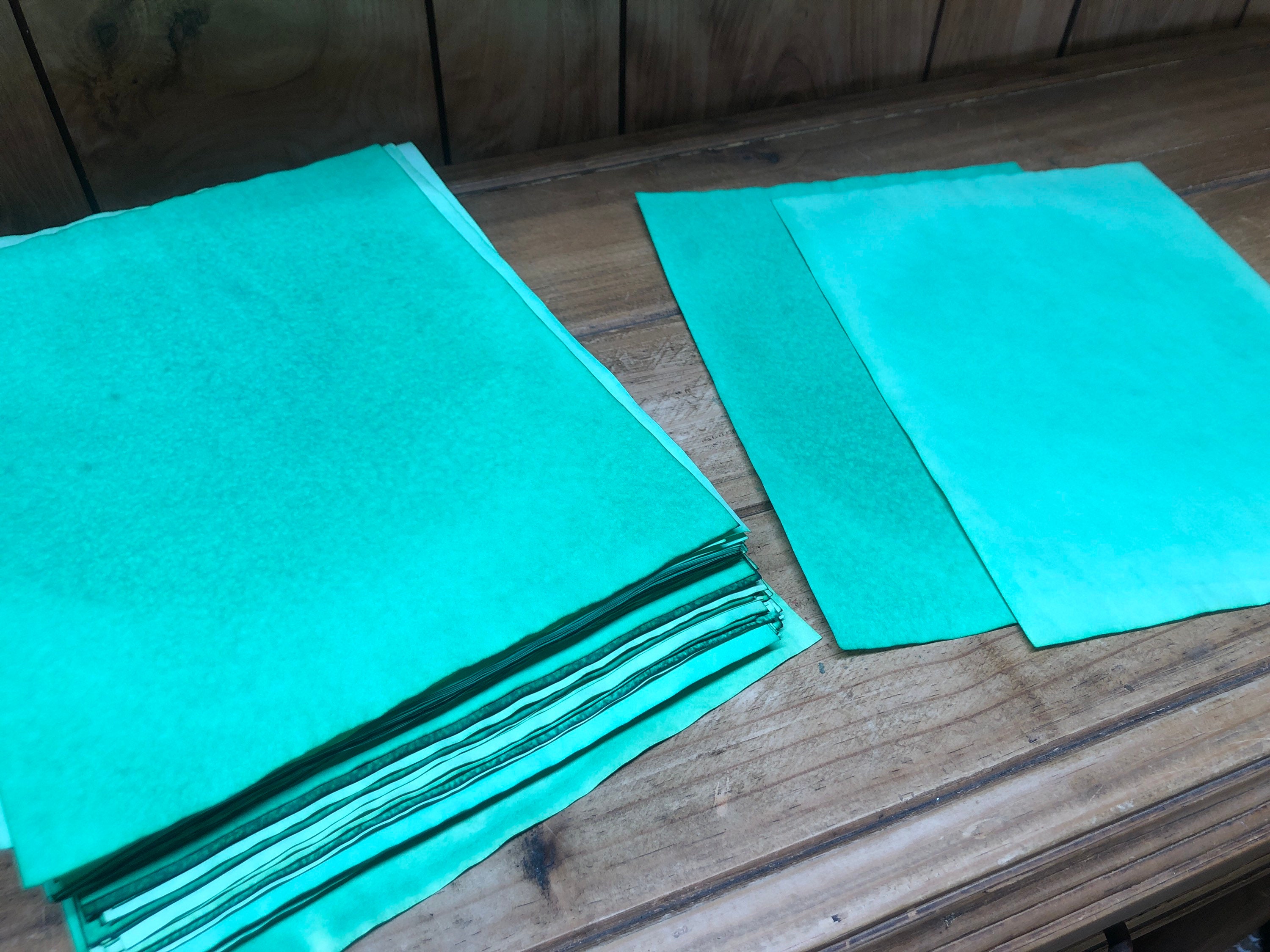 12 Sheets of Green Tea Dyed Paper. Stained Stationary. | Etsy