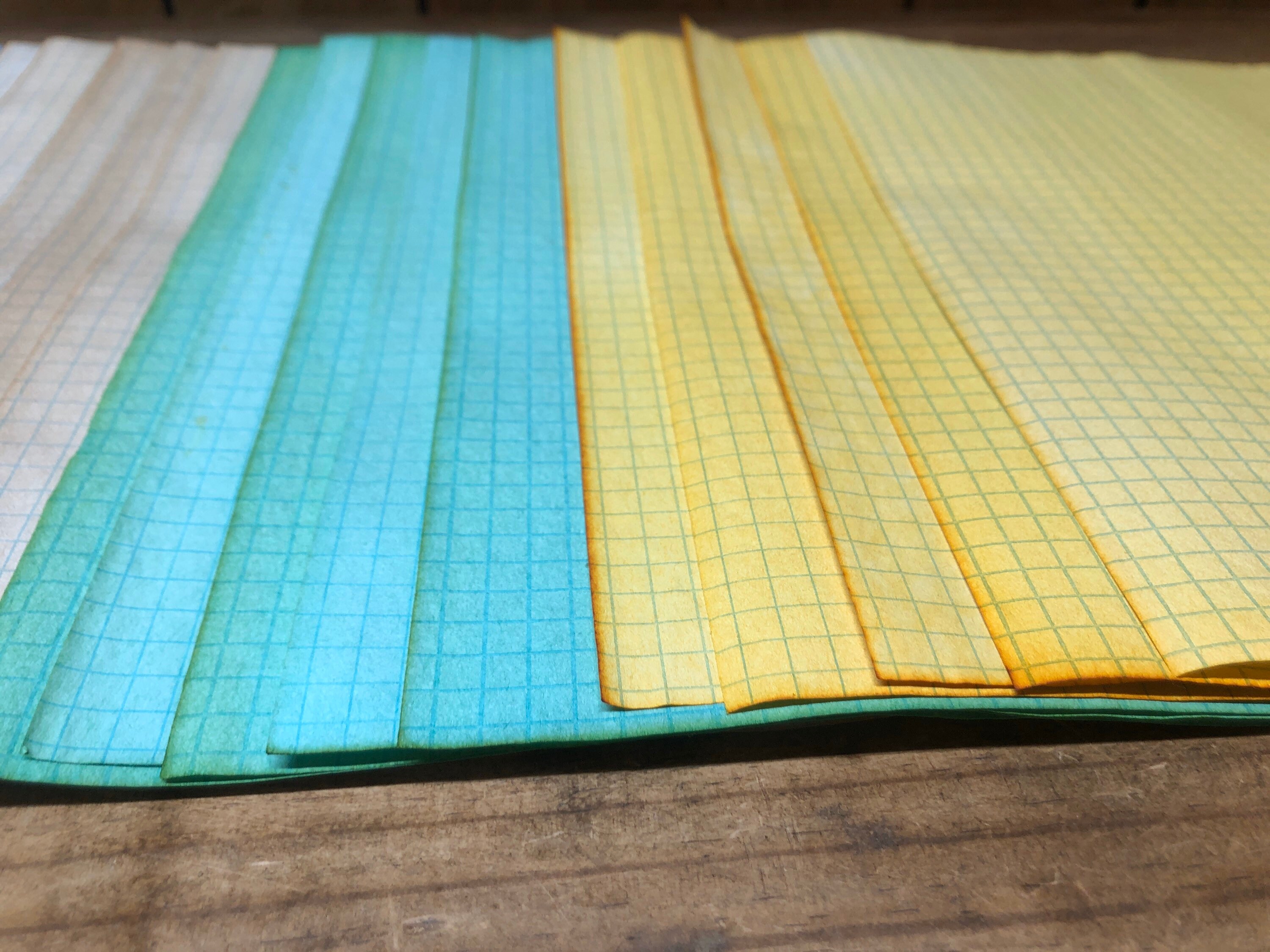 30 Sheets of Multicolored Tea Dyed 8.5 X 11’ Double-sided Graph Paper ...