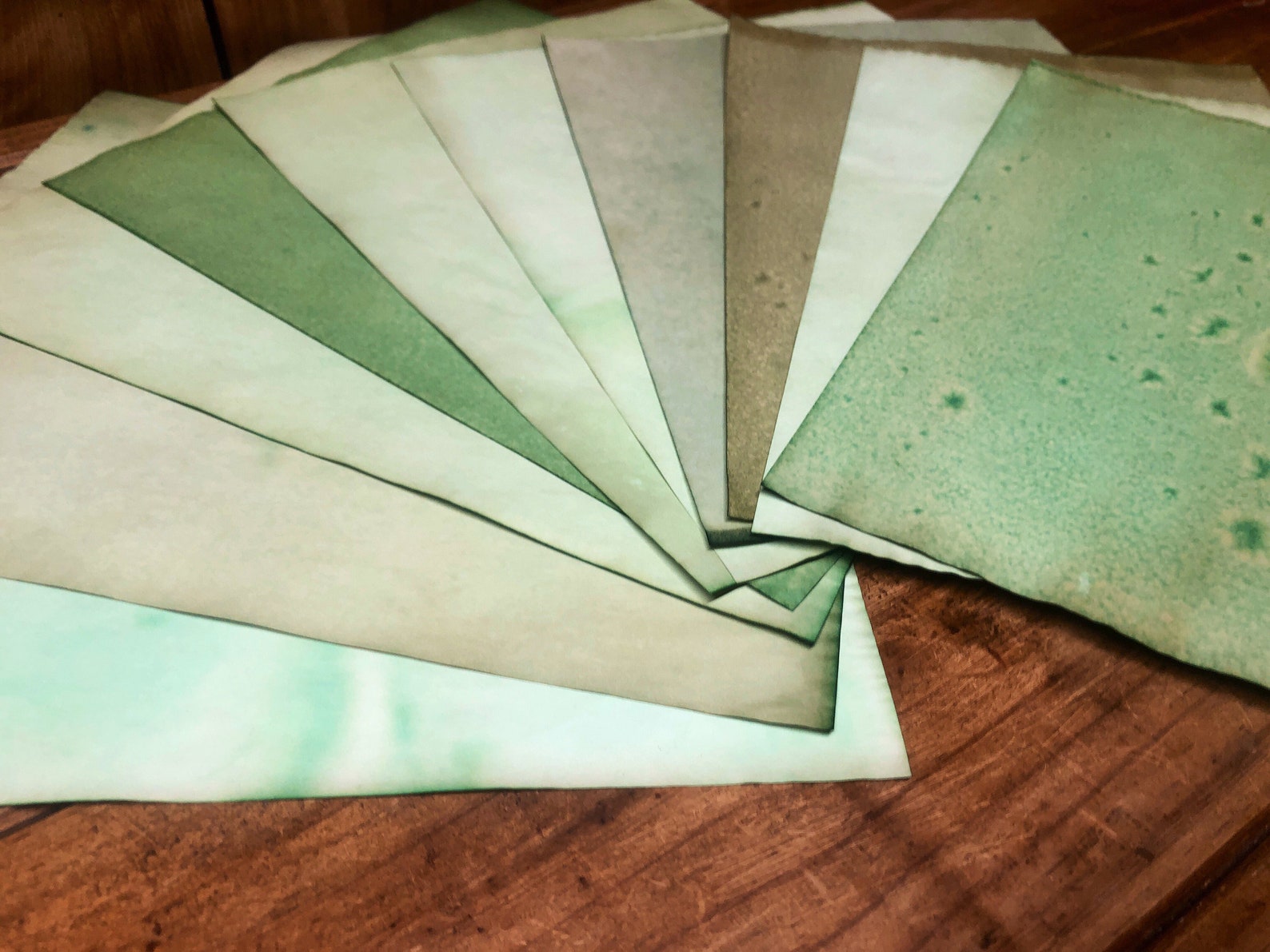 25 Sheets of Green Tea Dyed Papers. Assorted Tea Dyed Paper. | Etsy