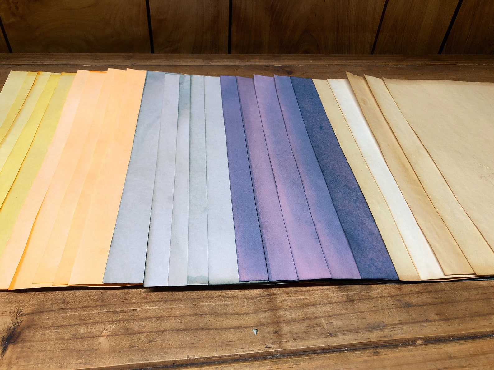 25 Sheets of Multicolored Tea Dyed Paper. Tea Stained | Etsy