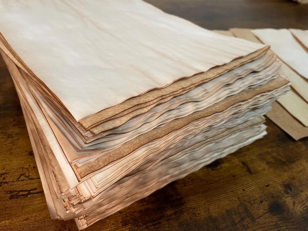 50 Tea Dyed Paper Sheets: Rustic Scrapbook & Junk Journal - Etsy