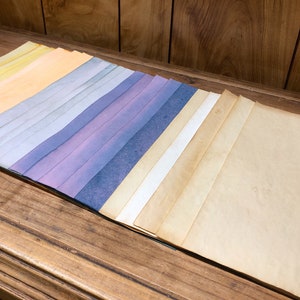 25 Sheets of Multicolored Tea Dyed Paper. Tea Stained Stationary ...