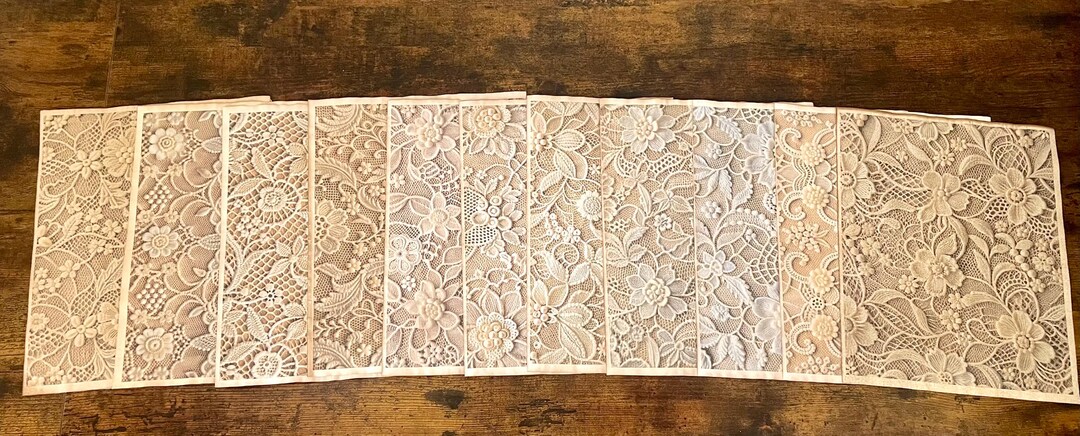 Tea Dyed Paper, Tan Lace Patterns Double Sided Stationery (12 Sheets, 8 ...