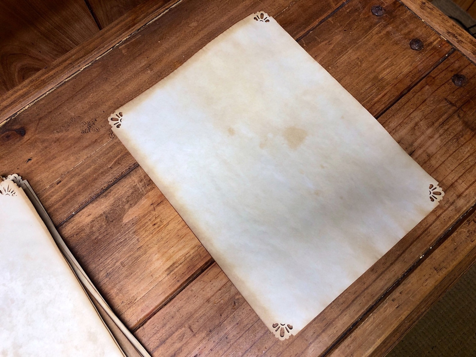 12 Sheets of Fancy Edged Tea Dyed Paper. Tea Dyed Stationary. | Etsy