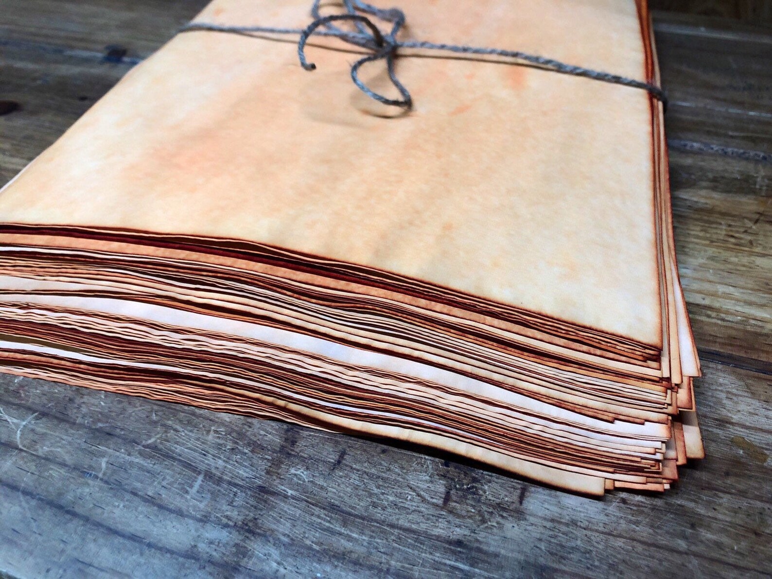 12 Sheets of Orange Tea Dyed Paper. Stained Stationary. Dyed | Etsy