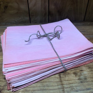 25 Sheets of Pink/light Red Tea Dyed Paper. Tea Stained Vintage Paper ...