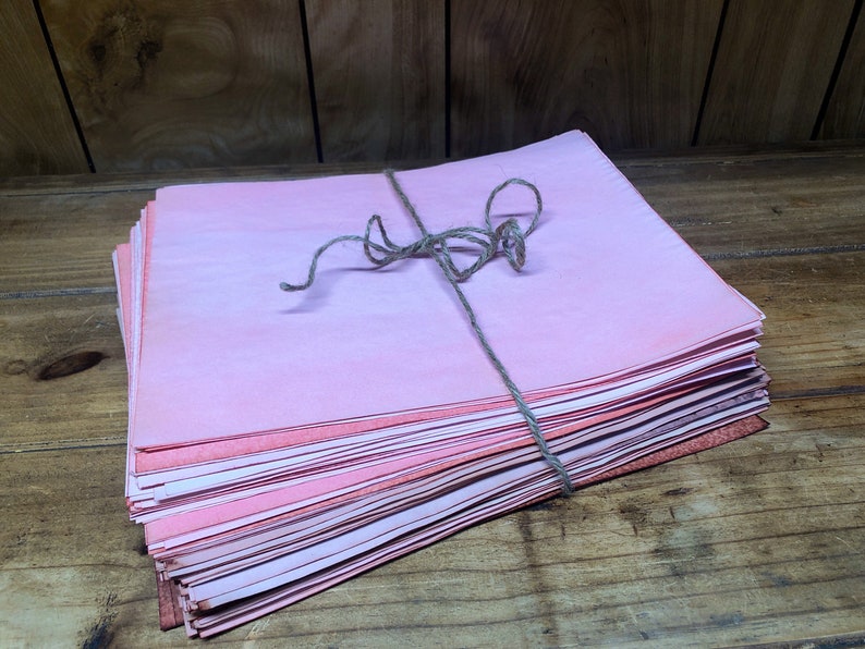 25 Sheets of Pink/Light Red Tea Dyed Paper. Tea Stained | Etsy
