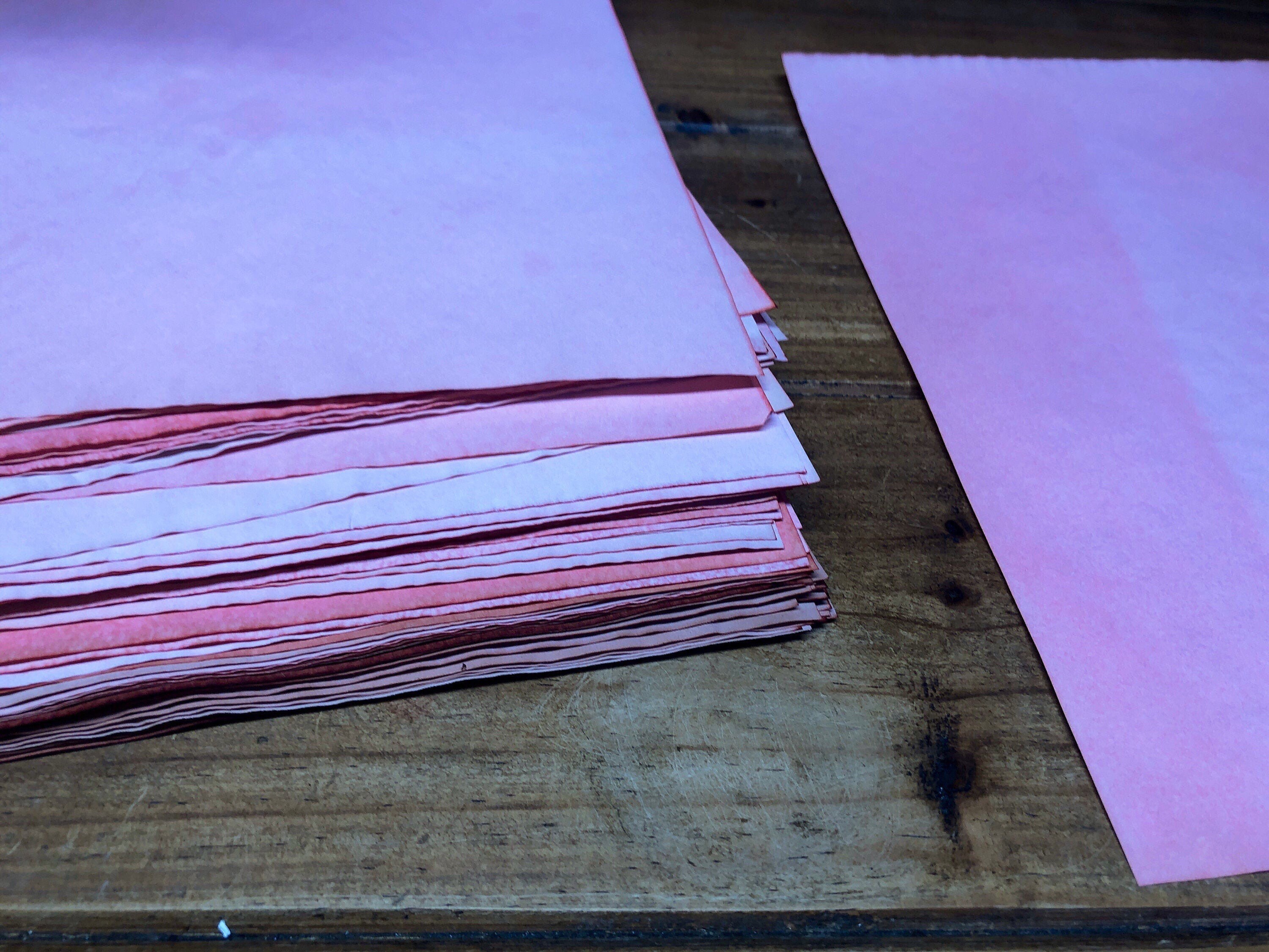 12 Sheets of Pink/Light Red Tea Dyed Paper. Tea Stained | Etsy