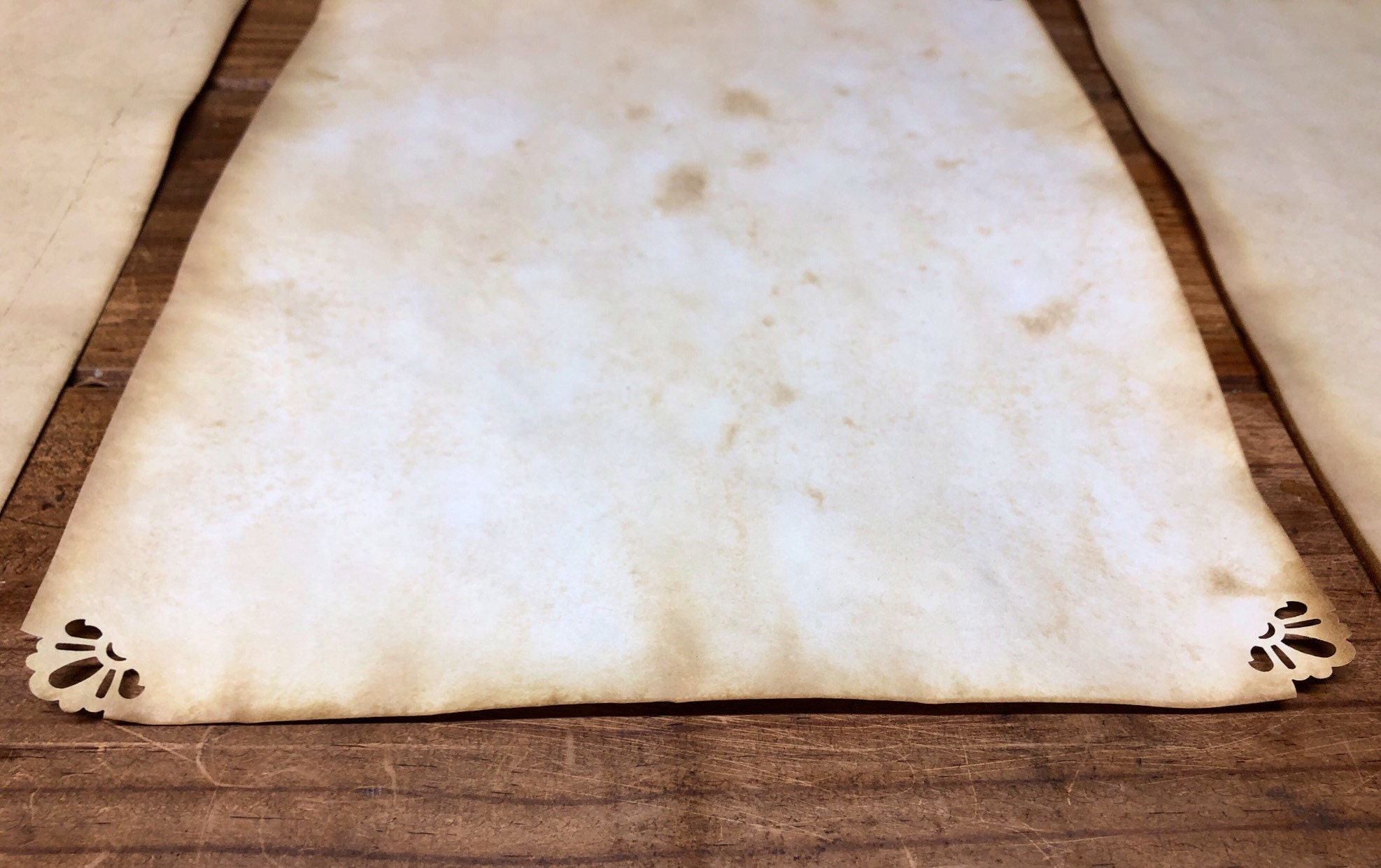 12 Sheets of Fancy Edged Tea Dyed Paper. Tea Dyed Stationary. | Etsy