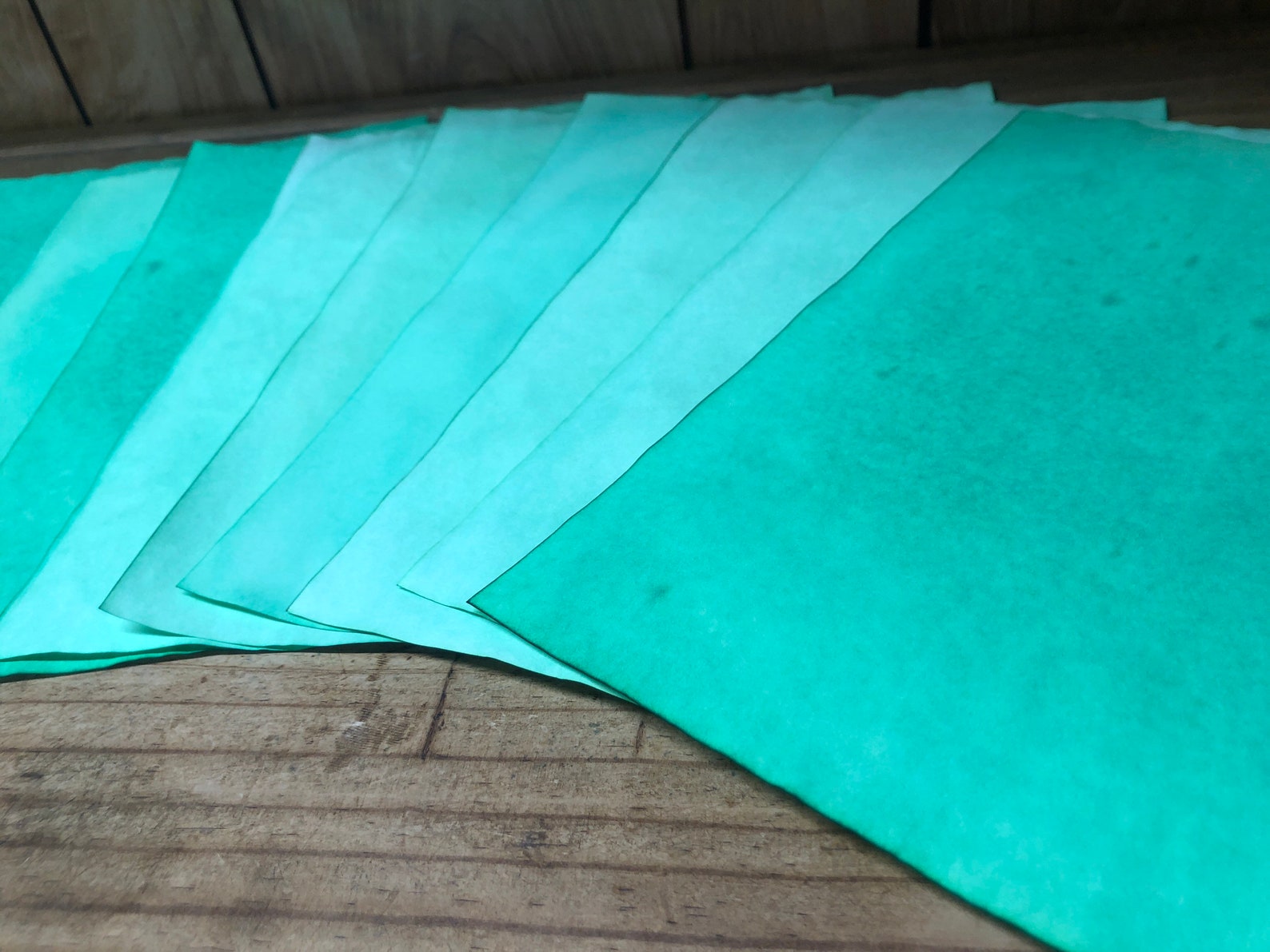 12 Sheets of Green Tea Dyed Paper. Stained Stationary. - Etsy