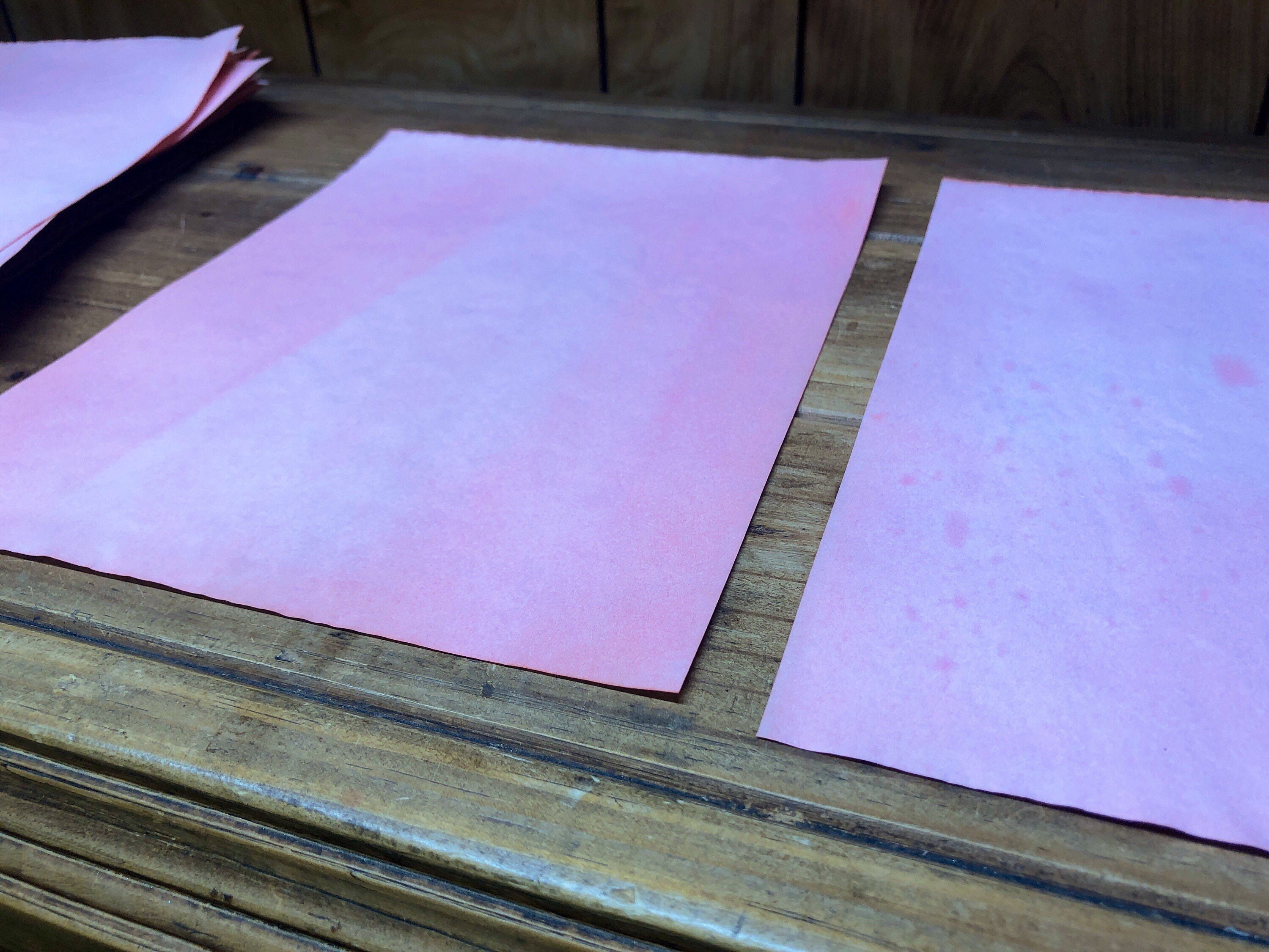 12 Sheets of Pink/Light Red Tea Dyed Paper. Tea Stained | Etsy