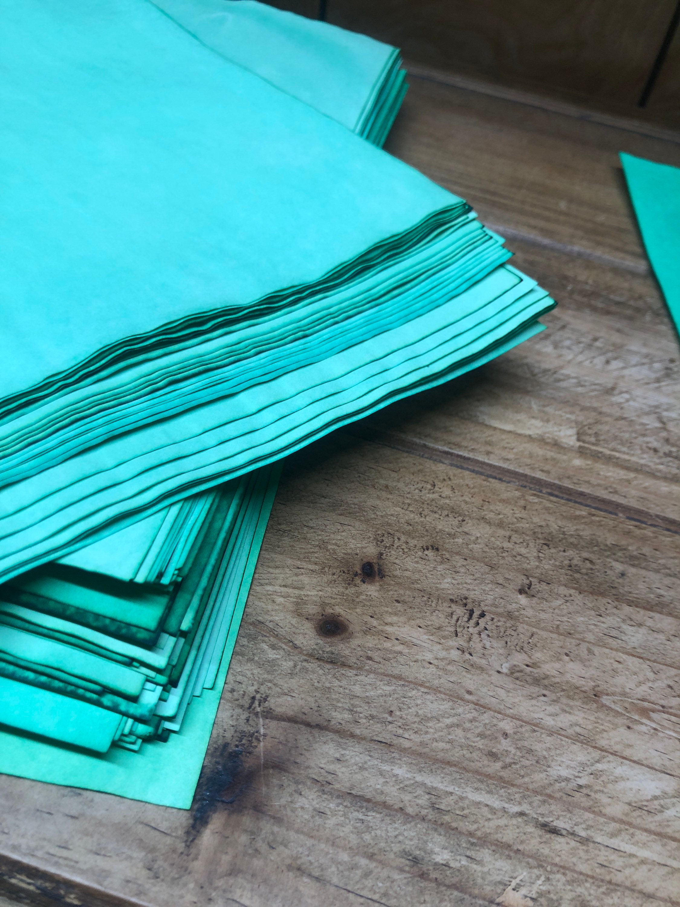 12 Sheets of Green Tea Dyed Paper. Stained Stationary. | Etsy