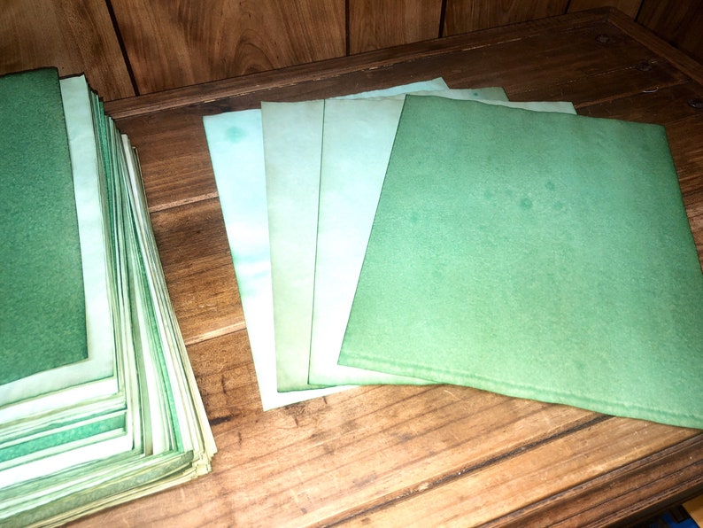25 Sheets of Green Tea Dyed Papers. Assorted Tea Dyed Paper. | Etsy