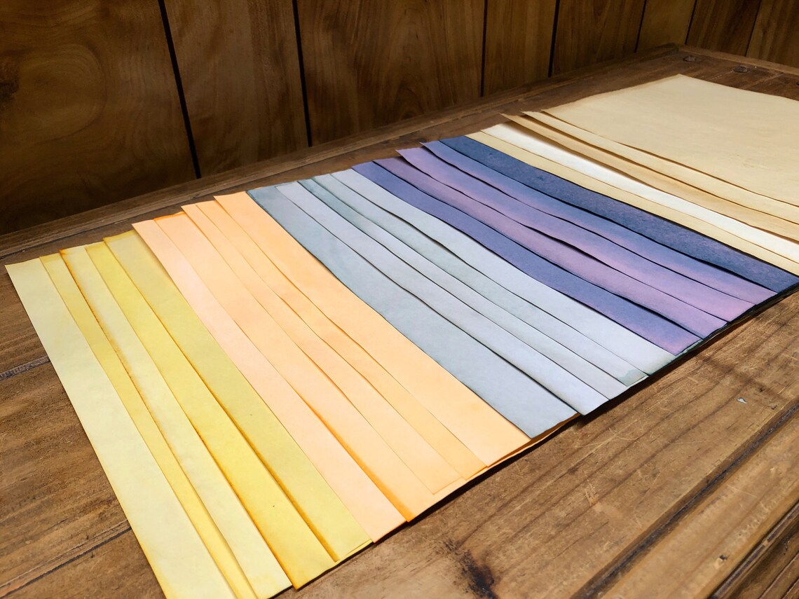 25 Sheets of Multicolored Tea Dyed Paper. Tea Stained | Etsy