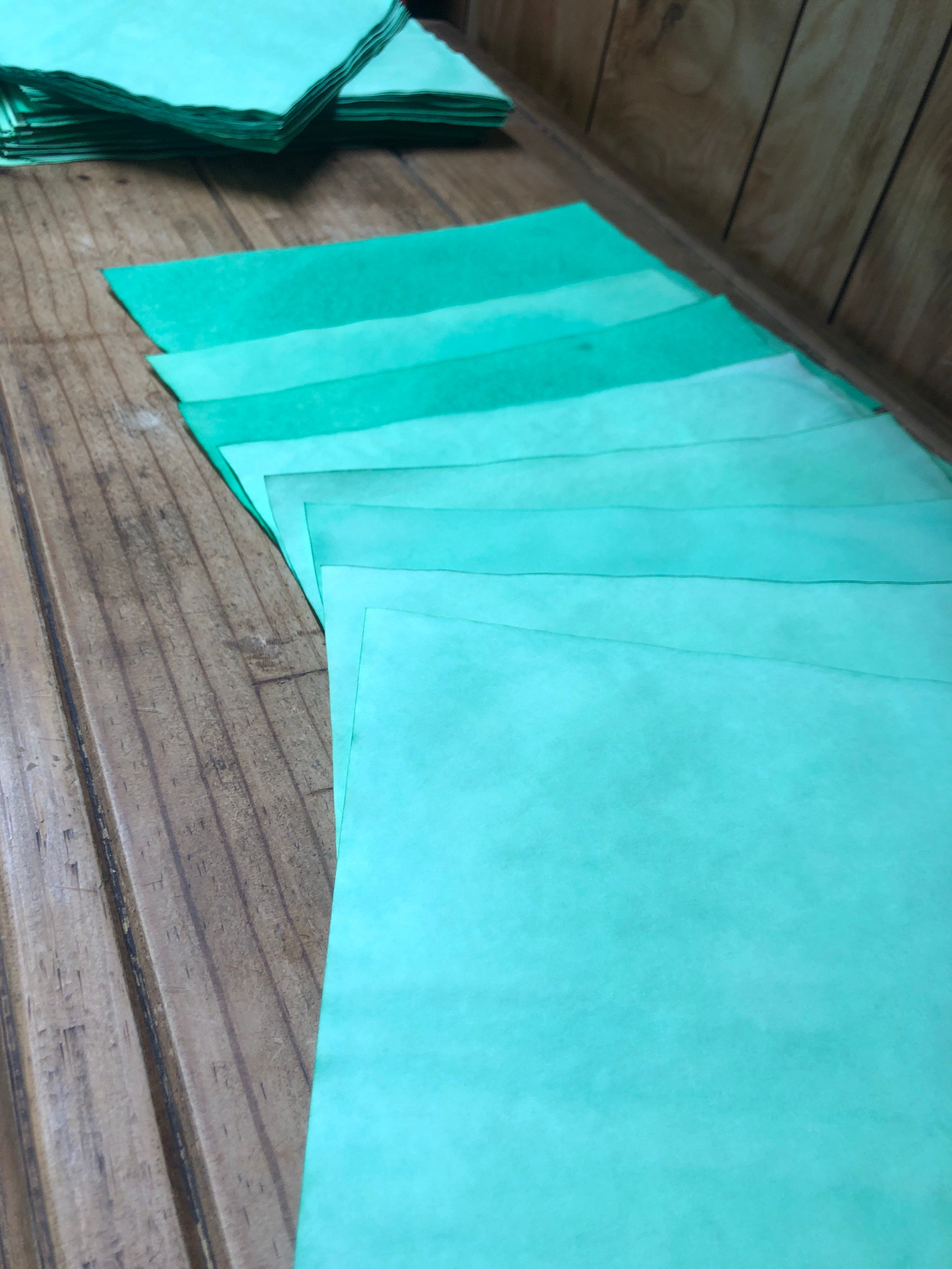 12 Sheets of Green Tea Dyed Paper. Stained Stationary. | Etsy
