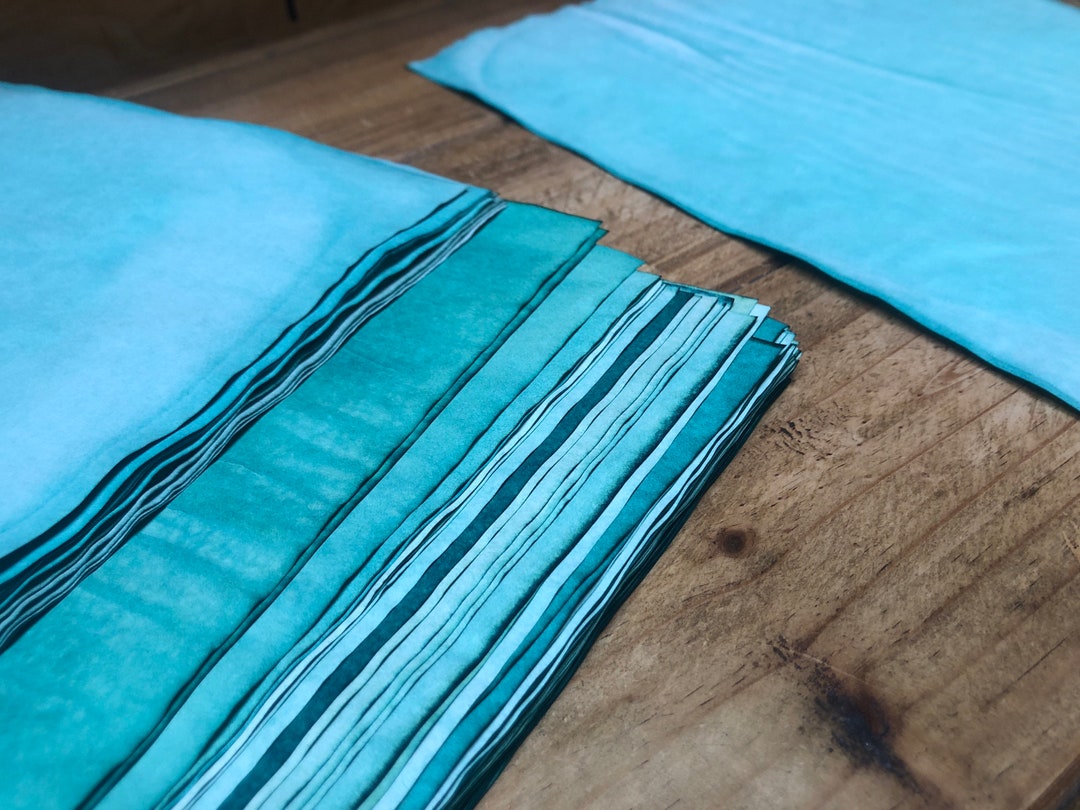 25 Turquoise Tea Dyed Paper Sheets:teal Papers, Stationery (8.5x11) - Etsy