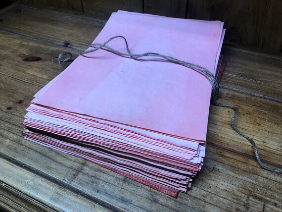 12 Sheets of Pink/light Red Tea Dyed Paper. Tea Stained - Etsy