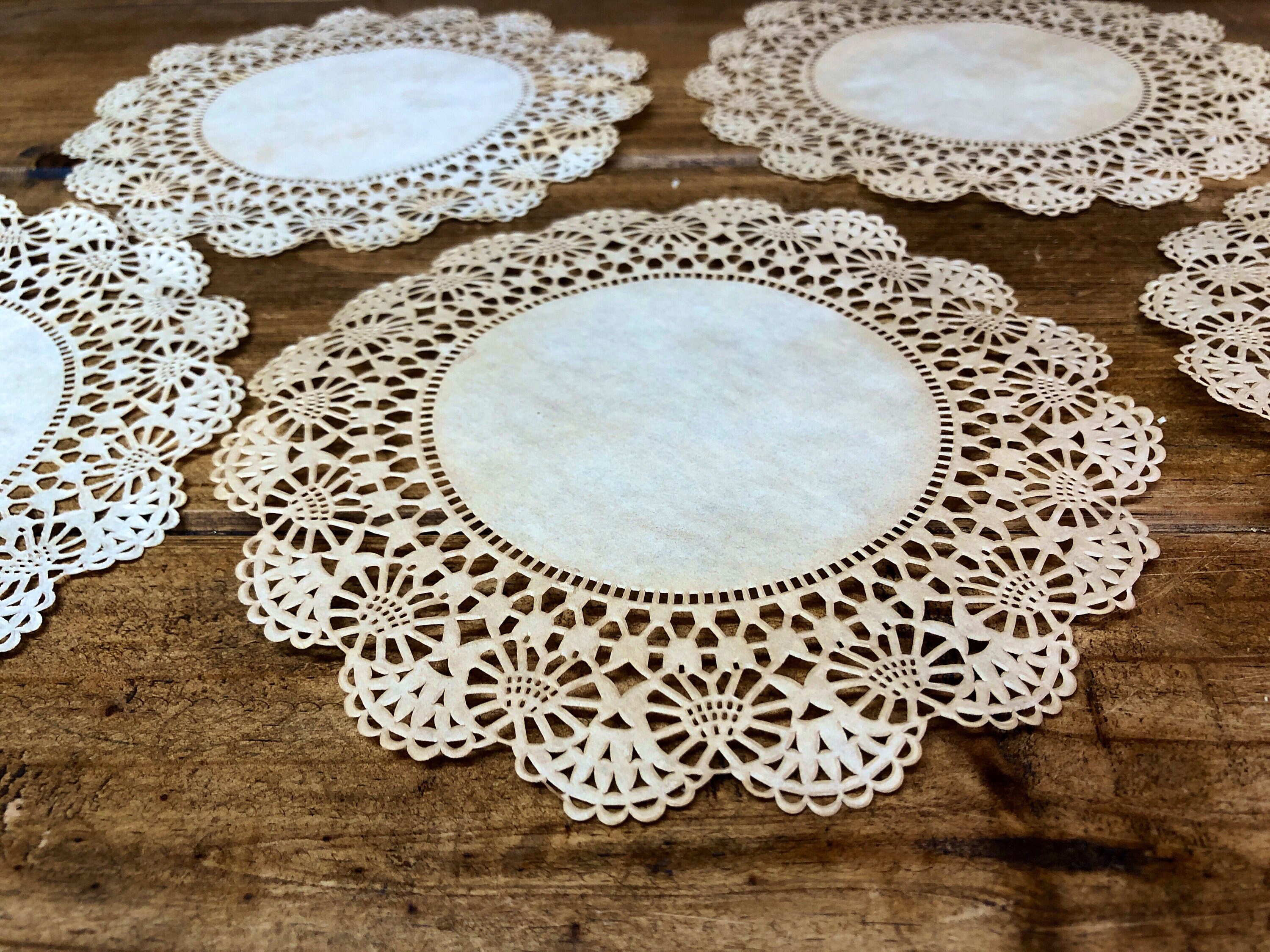 Set of 10 Six Inch Tea Dyed Paper Doilies. Tea Stained | Etsy
