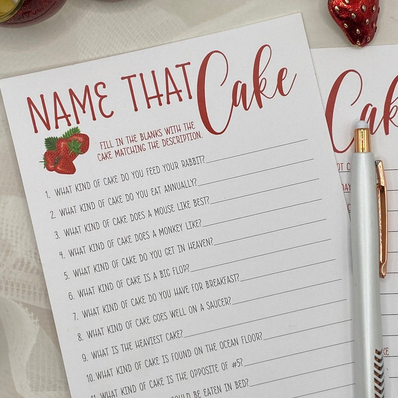 Answers to Name That Cake - Etsy