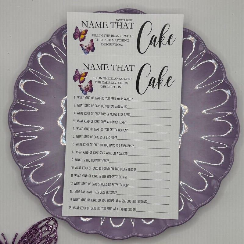 Answers to Name That Cake - Etsy