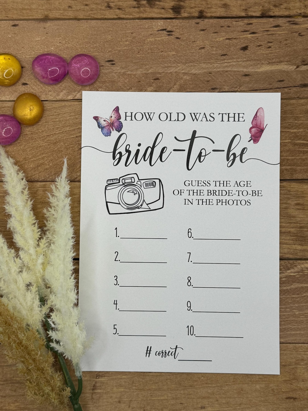 Butterfly Bridal Shower Game: Guess the Bride's Age, 24 Pack - Etsy
