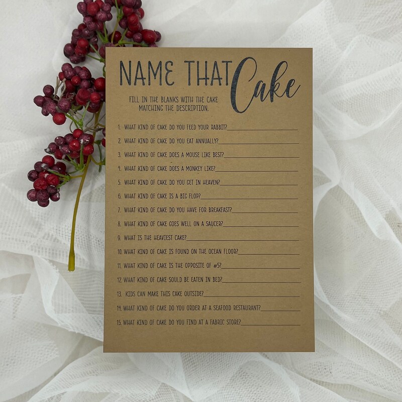 Answers to Name That Cake - Etsy