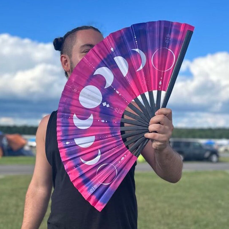 Large Purple Hand Fan - Etsy