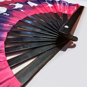 Festival Hand Fan, Moon Fan for Raves, Wooden Folding Fan, Colorful ...