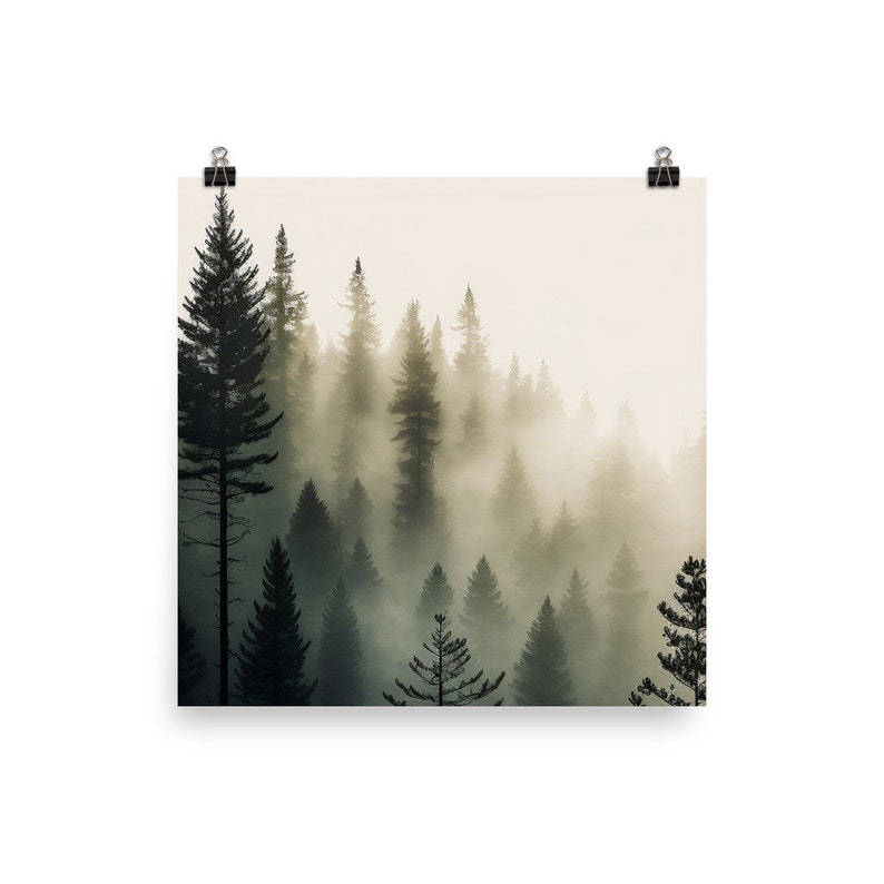 Foggy Forest Poster - Etsy